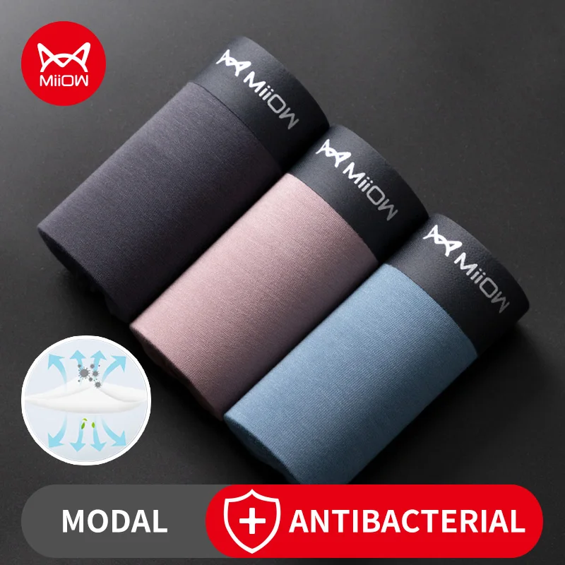 MiiOW-3Pcs-Modal-Sexy-Men-Underwear-Boxer-Shorts-Underpants-Antibacterial-Trunk-Men-s-Panties ...