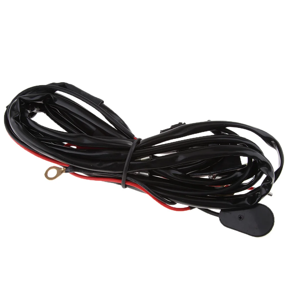Universal LED Light Bar Wiring Harness Kit with Fuse Relay ON/OFF ...