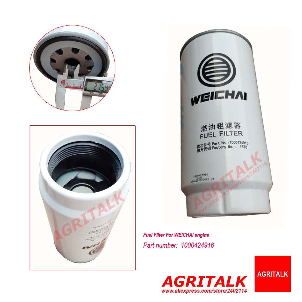 Fuel filter element for Foton Lovol with WEICHAI engine, part number ...
