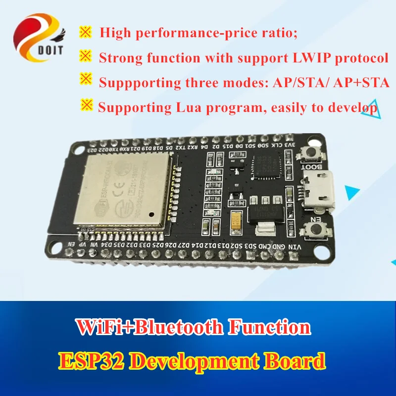 DOIT ESP32 Development Board WiFi+Bluetooth esp32s similar to esp8266 ...