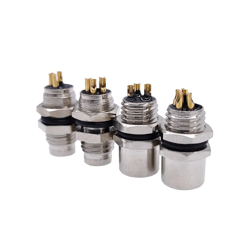 1Pc M8 panel back mount Sensor Connector Flange Socket threaded ...