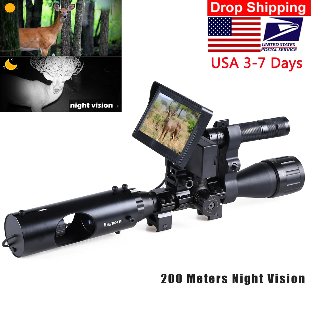 Hunting Riflescope Night Vision Optics Sight Ir Infrared Led Scope ...