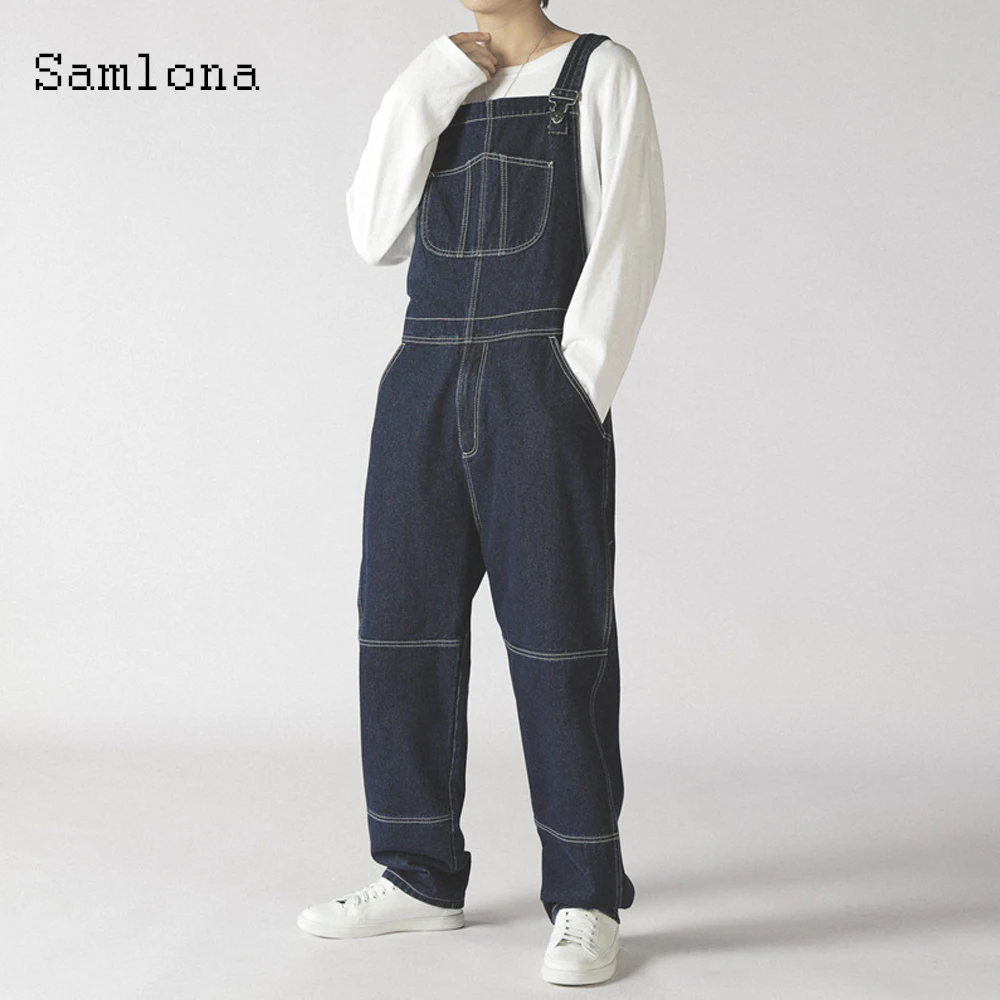 Samlona-Plus-Size-5XL-Men-s-Jeans-Casual-Denim-Overalls-2021-European ...