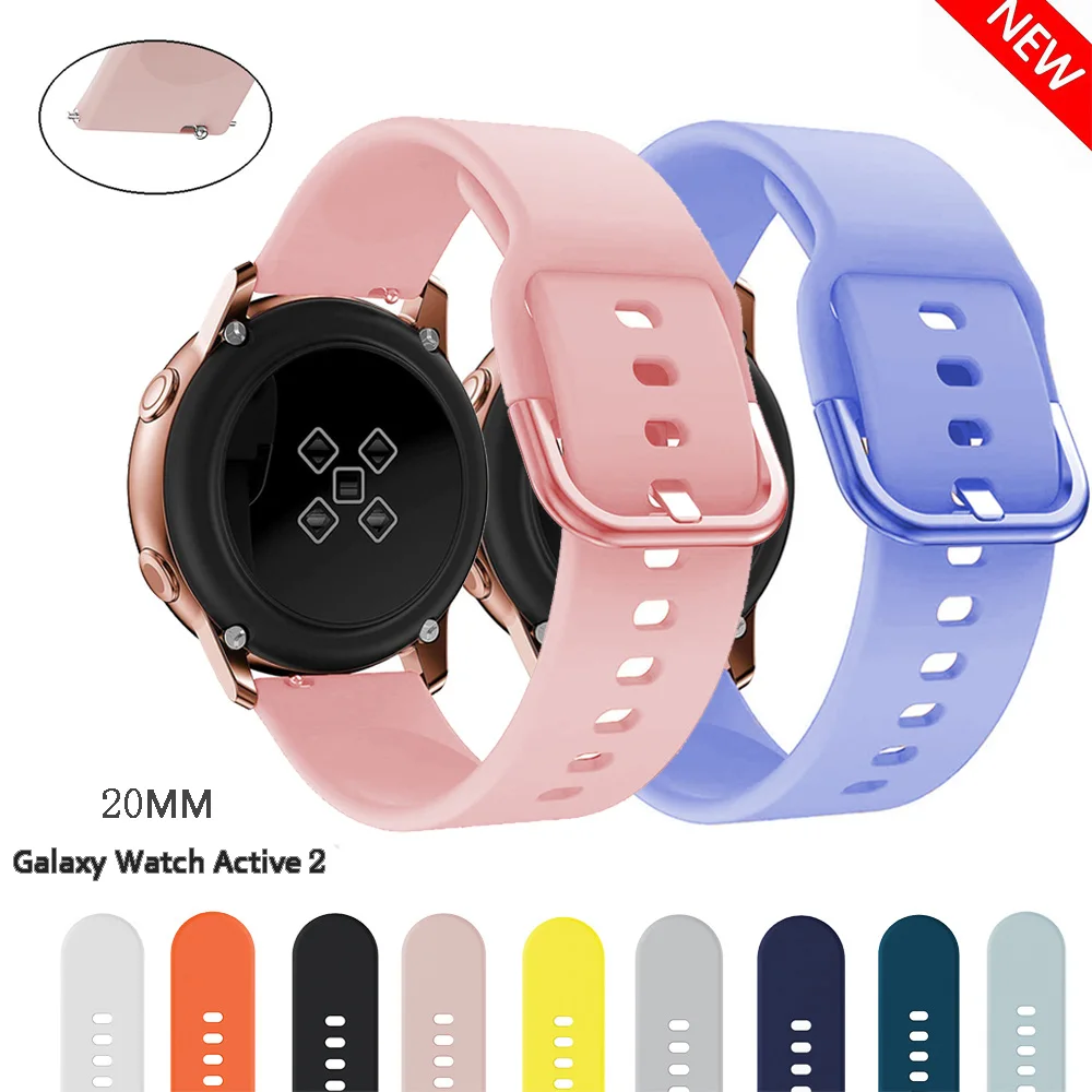 20mm-22mm-Silicone-Band-for-Samsung-Galaxy-Watch-Active-2-galaxy-watch ...