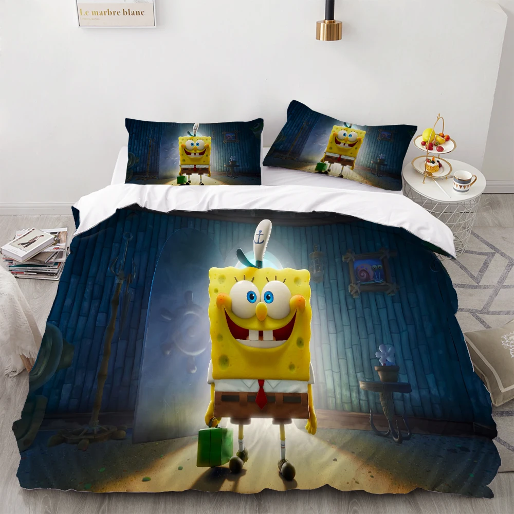 SpongeBob Bedding Set 3 Piece Naughty Little Sponge Comfortable Duvet ...