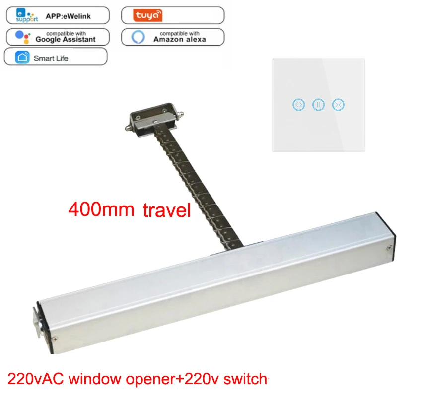 AC220V Automatic Window Actuator Opener With WIFI Tuya Swich y Remote ...