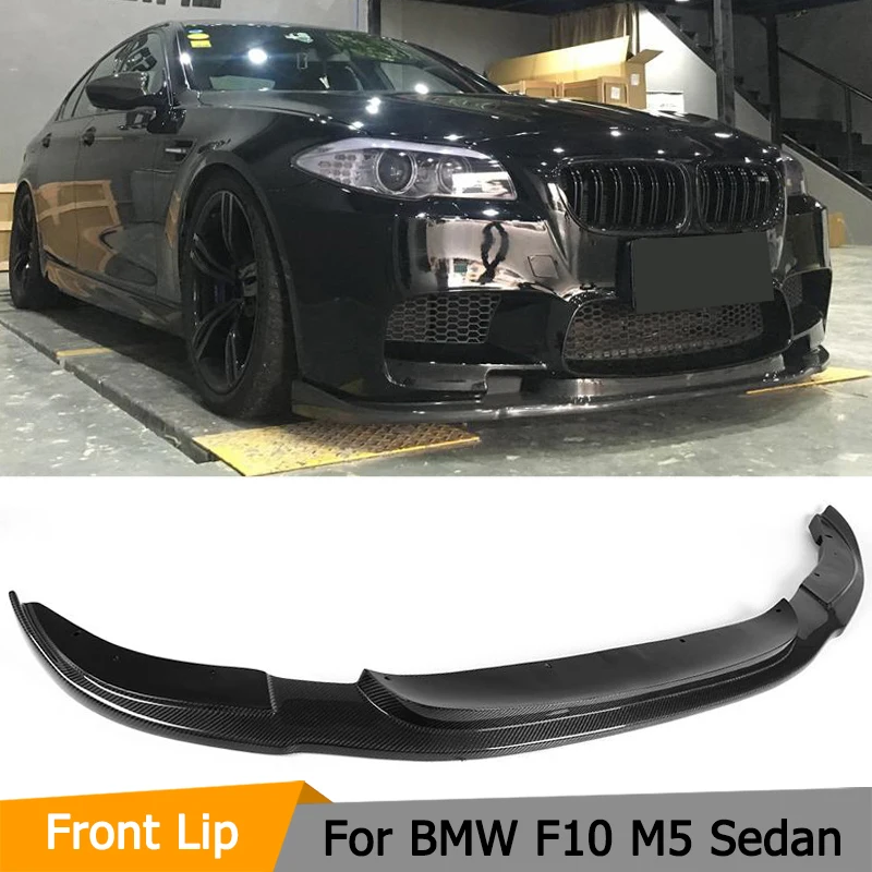 Carbon Fiber Car Front Bumper Lip Spoiler For Bmw 5 Series F10 M5 Sedan ...
