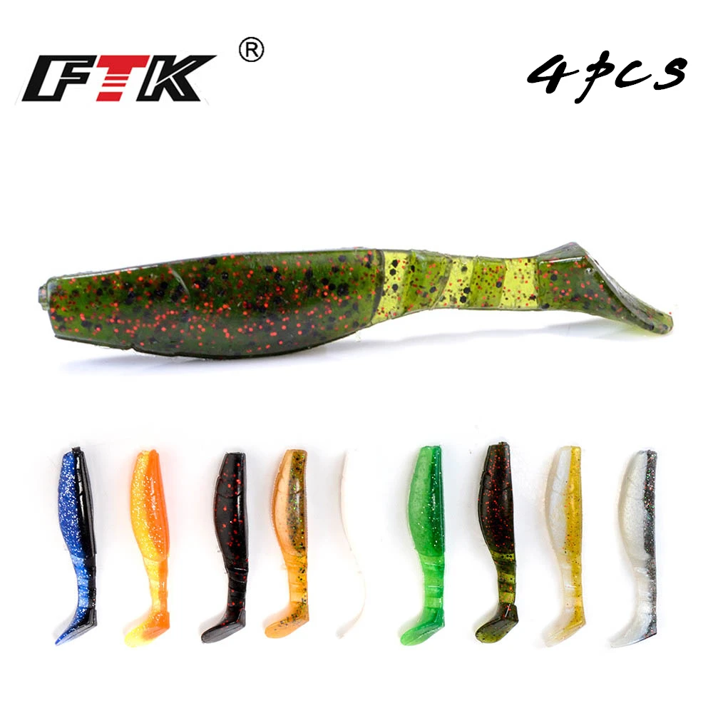 FTK Fishing Soft Lures 4pcs-80mm/100mm Fishing Wobblers Carp Soft Lures ...