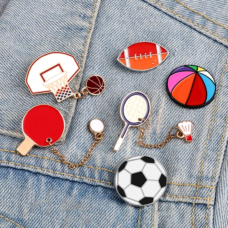 Sports-Ball-Series-Brooch-Soccer-Basketball-Ping-Pong-Enamel-Pin-with ...
