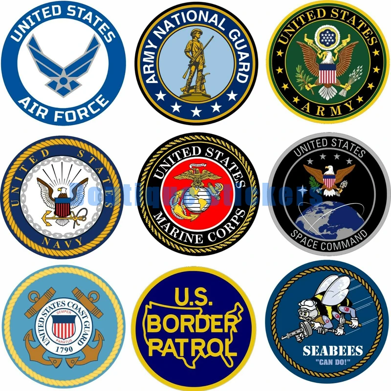 9-Piece-Set-of-U-S-Military-Logo-Sticker-Car-Window-PVC-Decals-Vinyl ...