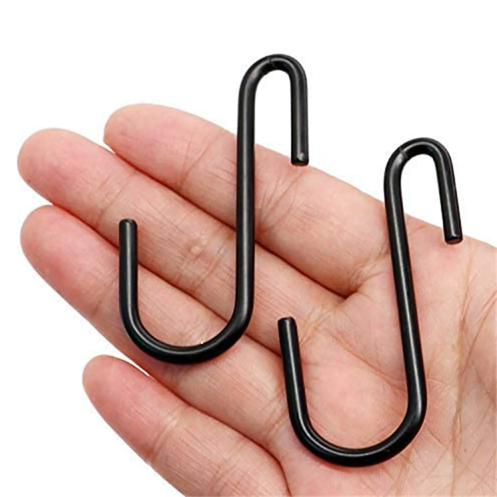 10PCS-Black-S-Shaped-Hooks-Kitchen-Bathroom-Stainless-steel-S-Type ...