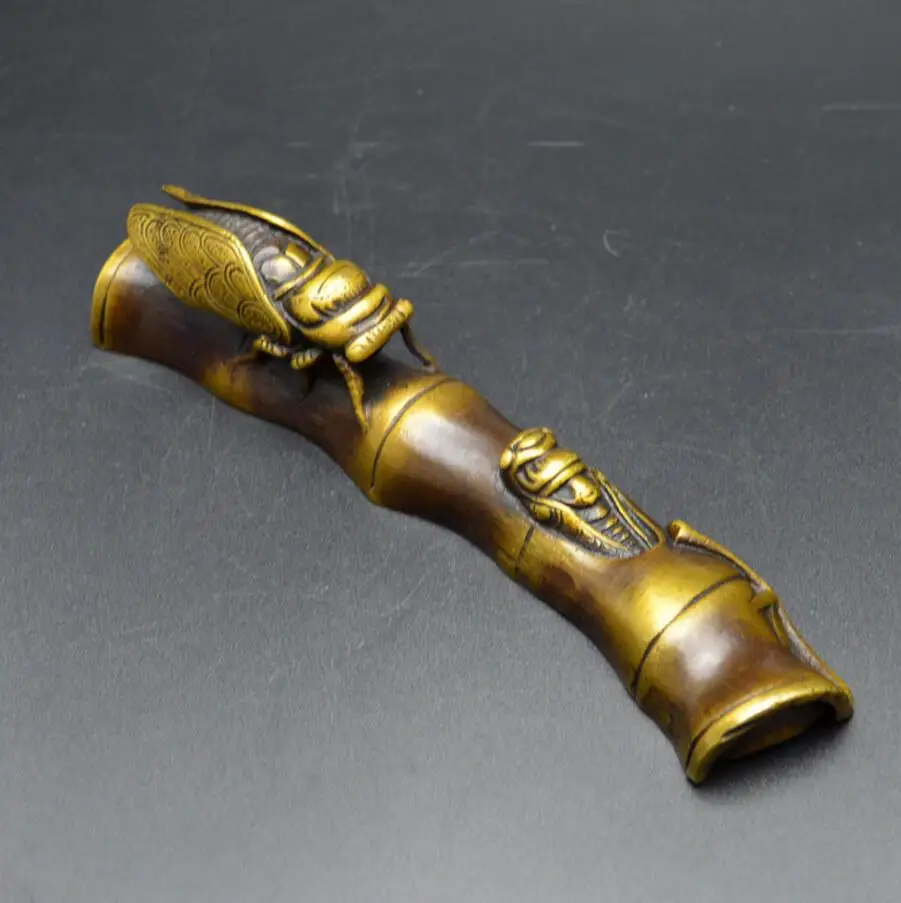 Copper-Statue-Brass-cicada-pure-copper-bamboo-cicada-home-desk-study ...