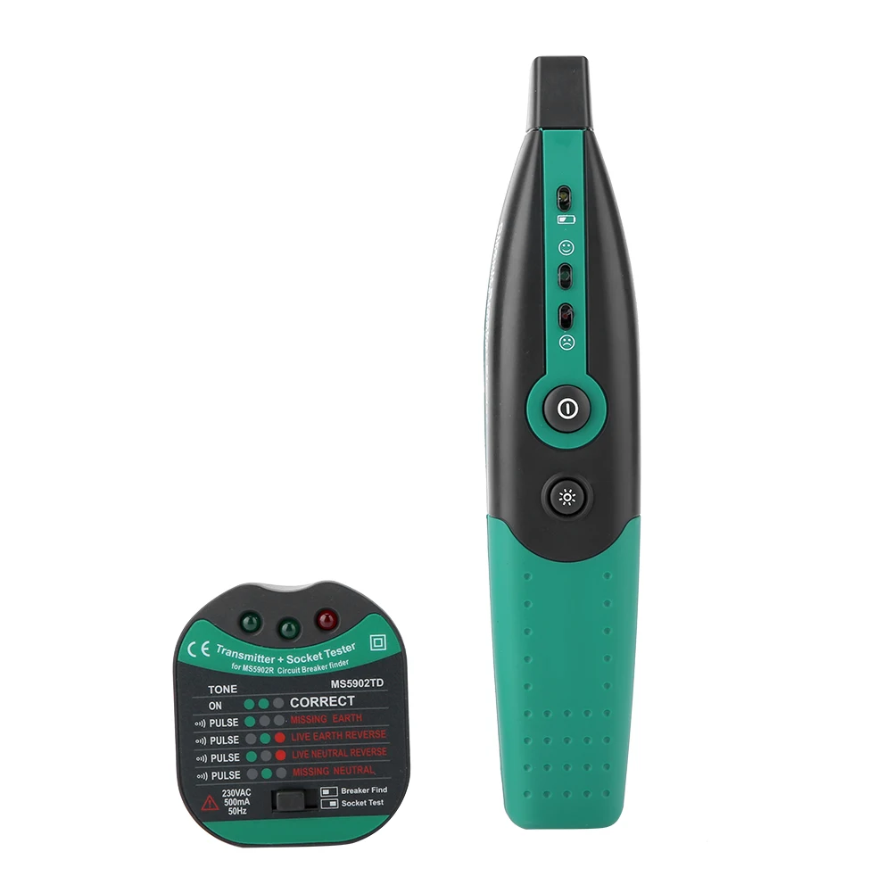 Mastech Ms5902 자동 회로 차단기 파인더 퓨즈 소켓 테스터 유럽 사양 Ac 220v Eu 손전등 티몬