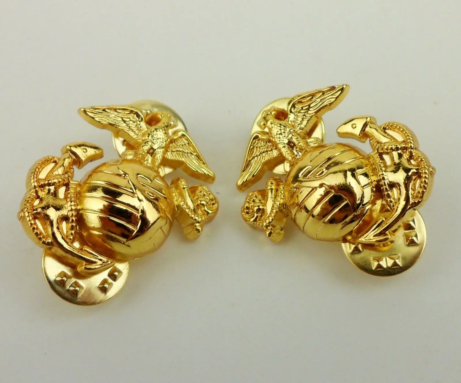 Tomwang2012. Pair Golden Us Marine Corps Collar Insignia Badge Usmc ...