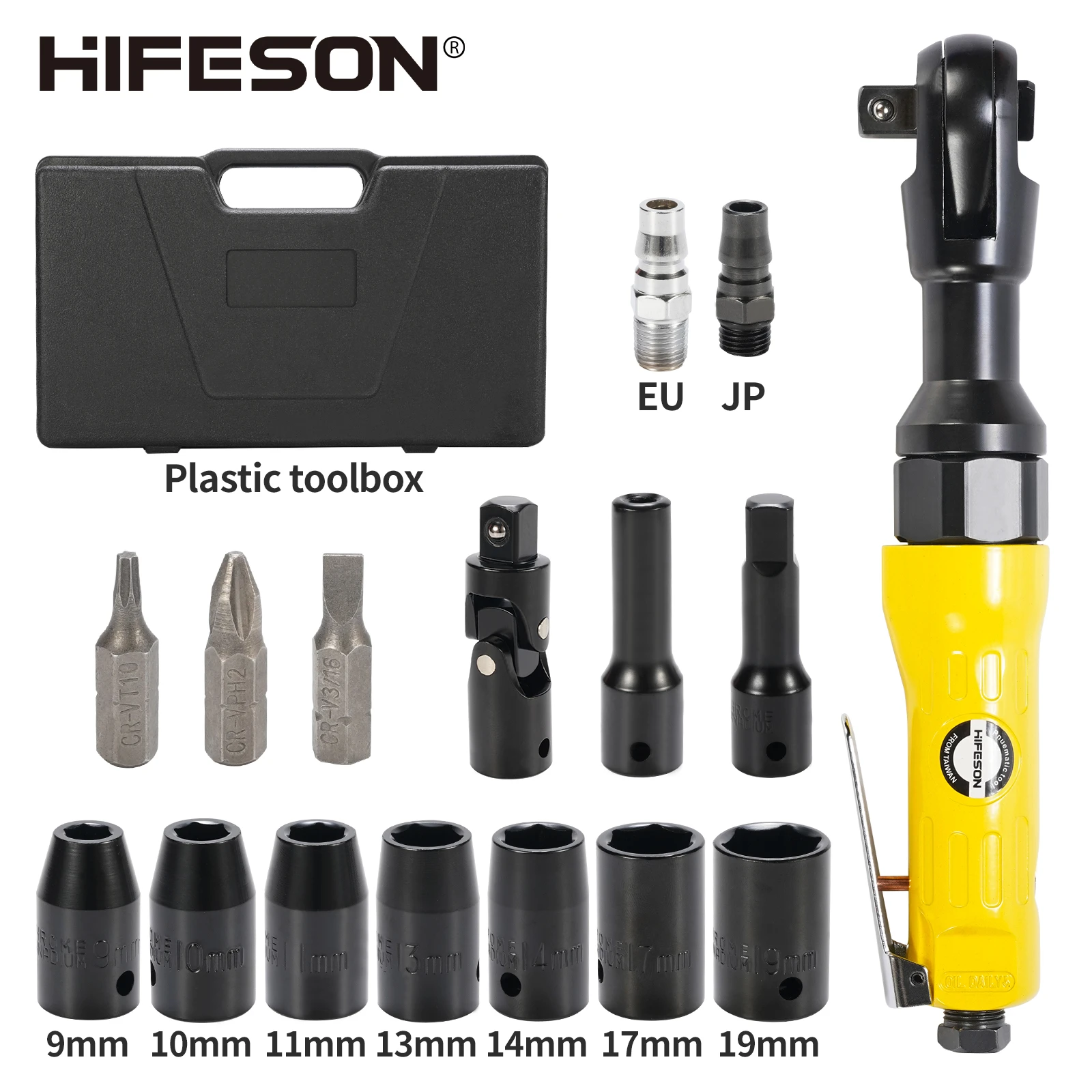 Pneumatic Air Ratchet Wrench Adjust Torque Spanner Wrenchs lever Square ...