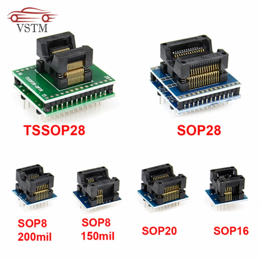 Adaptador de 6 piezas TSSOP28 SSOP28 SOP28 DIP28 SOP20 SOP16 SOP8 ...
