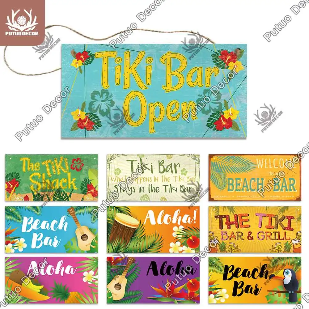 Putuo Decor-Wooden Beach Signs, Hanging Wall Plate for Home Decoration ...