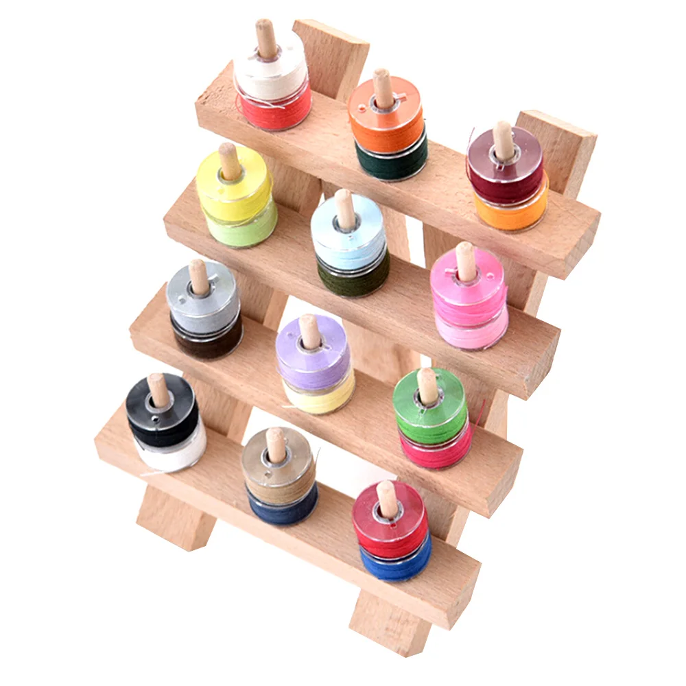 2019 Original Foldable Wood Thread Stand Rack Holds Organizer Wall ...
