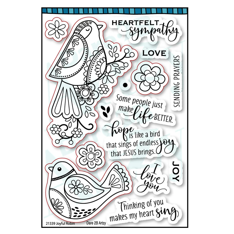 2022 New Arrival Robin Bird Transparent Clear Silicone Stamp/Seal for ...