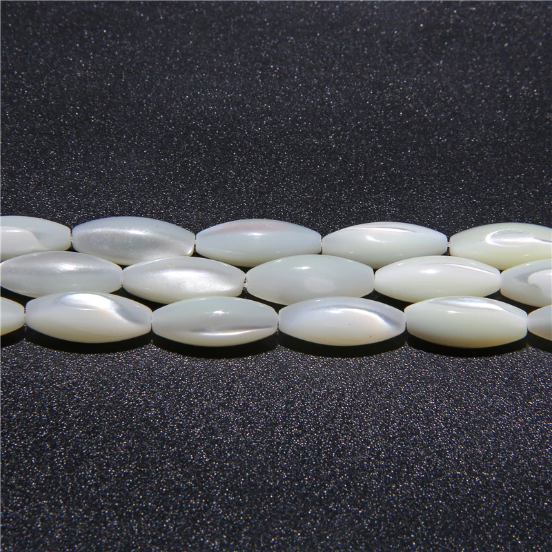 Natural Trochus Top Shell Stone Beads Rice Marquise Oval Shape Loose ...