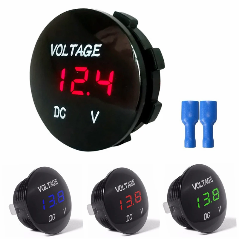 Digital-Panel-Voltmeter-DC-12V-24V-LED-Display-Electric-Voltage-Meter ...