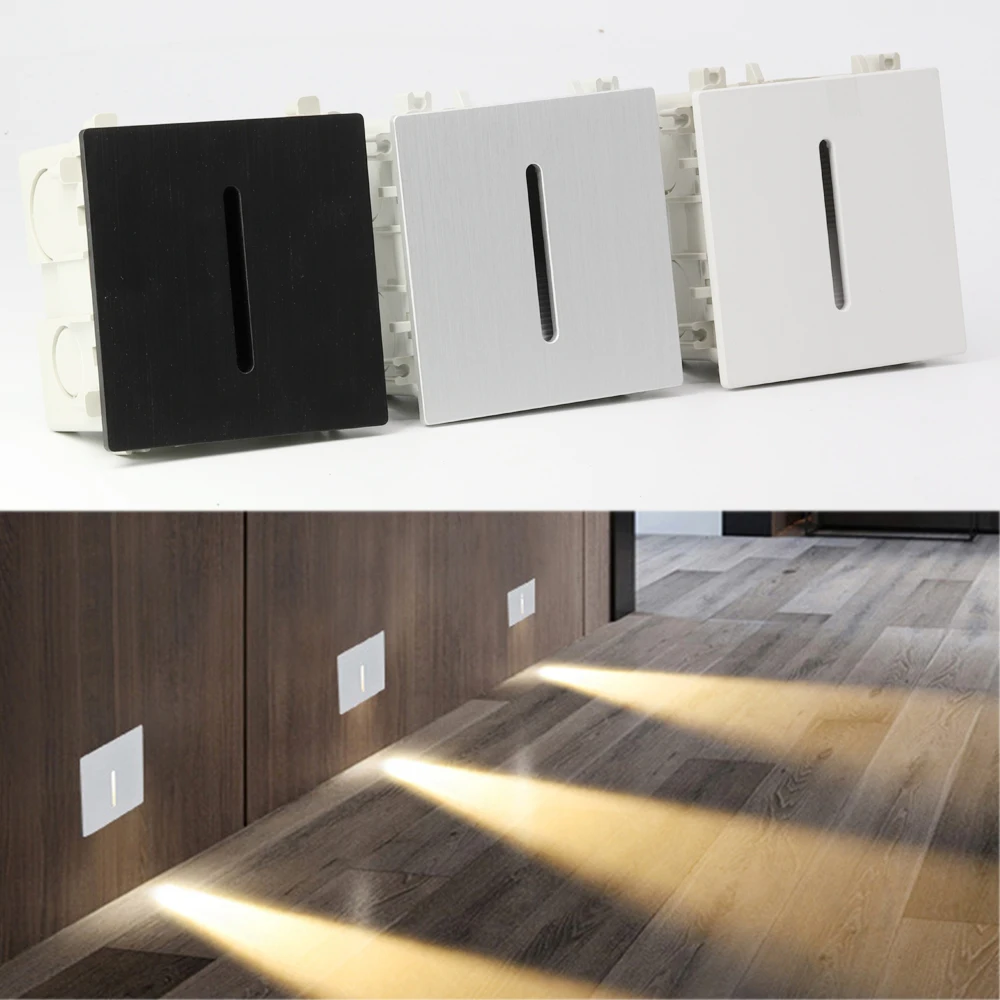 Square Aluminum Led Stair Light 3W Indoor Wall Light AC85-265V Recessed ...