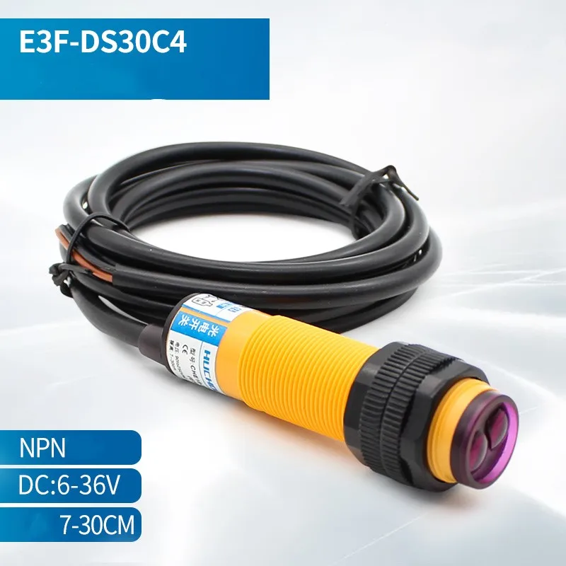 Interruptor de proximidad de E3F DS30C4, sensor fotoeléctrico NPN PNP, rango de detección de ...