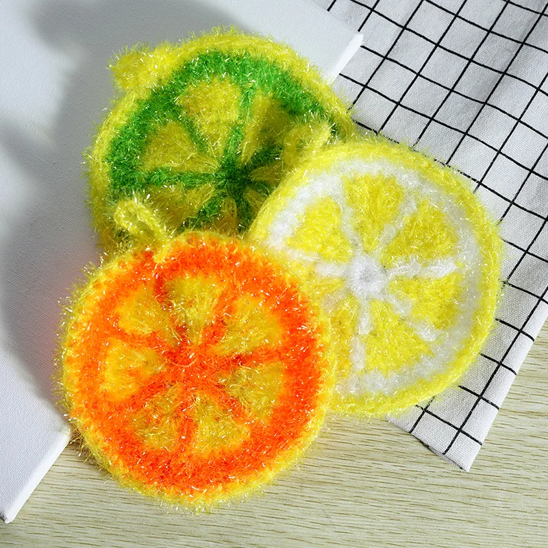 3PCS/LOT Korean Lemon Shape Dish Cloth Acrylic Washing Towel Magic ...