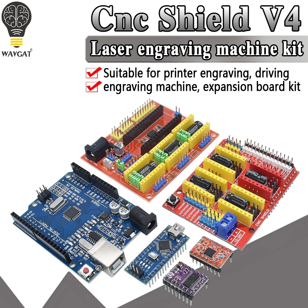 Free shipping! CNC shield v3 V4 engraving machine 3D Printer+ A4988 driver expansion board NANO ...