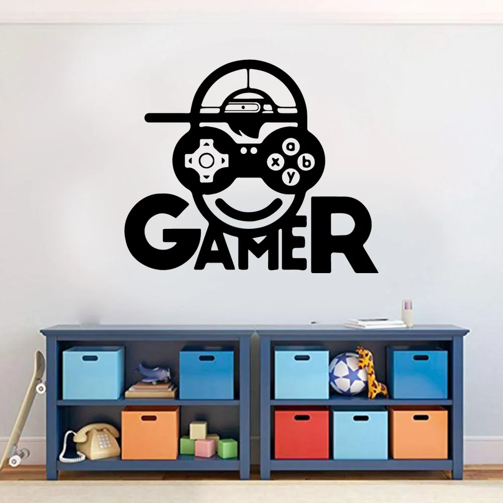 Cartoon Gamer Family Wall Stickers Mural Art Home Decor For Kids Rooms ...