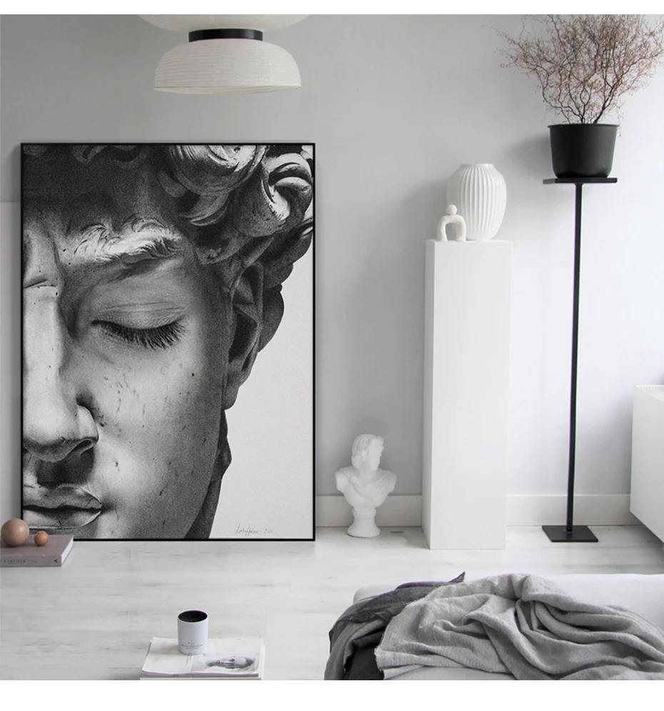 Vintage-David-Plaster-Sculpture-Poster-Canvas-Paintings-Wall-Art-Prints ...