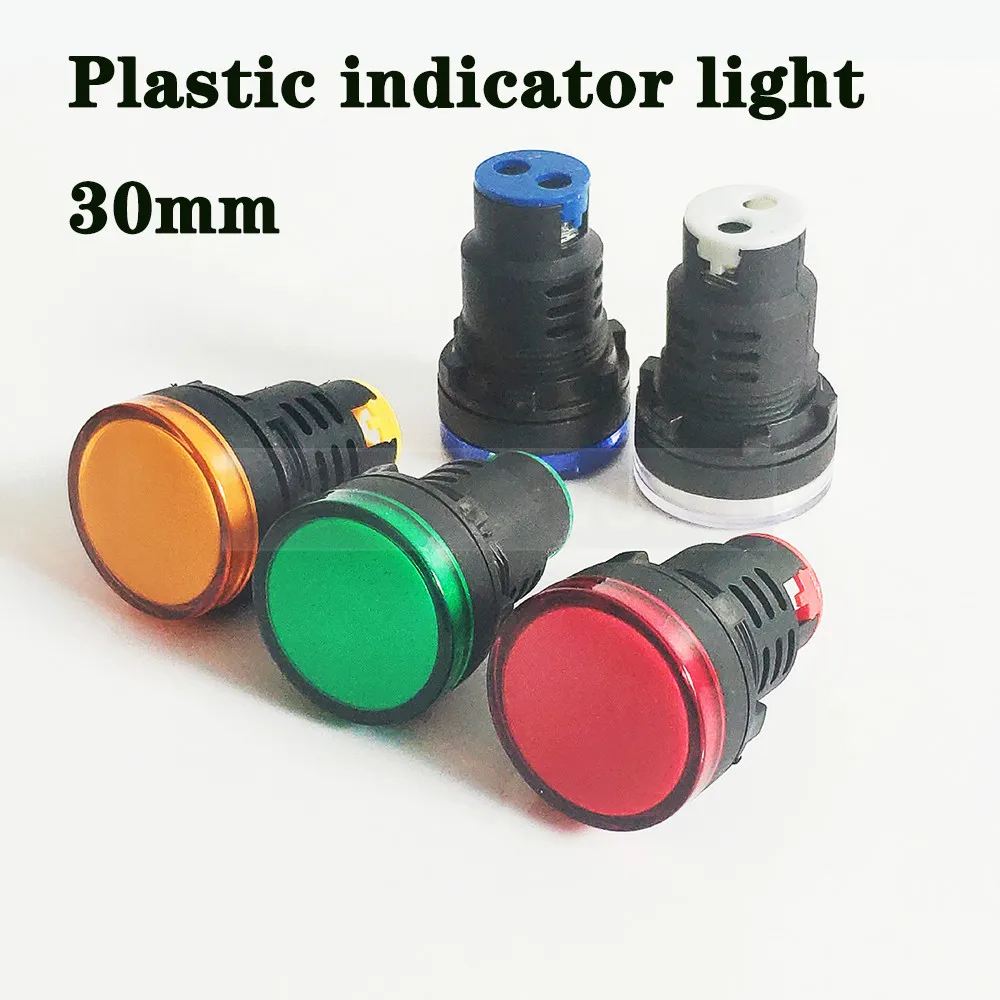 LED-Plastic-Indicator-light-30mm-waterproof-Signal-lamp-POWER-LIGHT ...