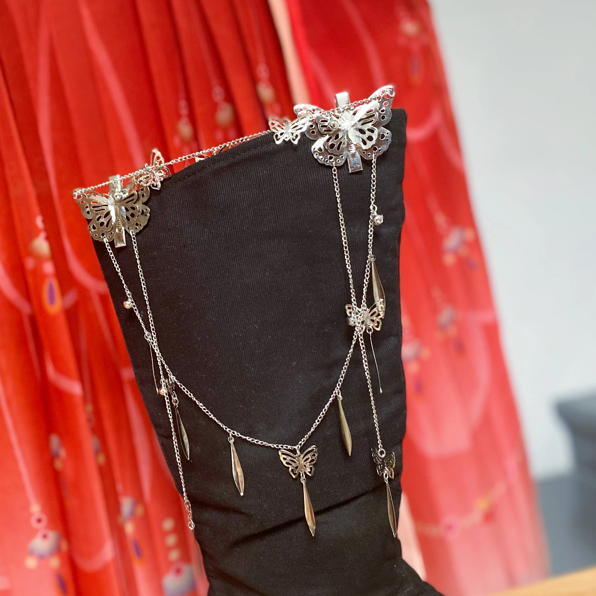 Anime-Tian-Guan-Ci-Fu-Hua-Cheng-Silver-Butterfly-Alloy-Boots-Chain ...