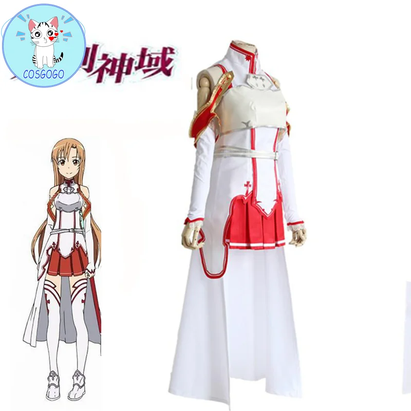 Anime Sword Art Online Asuna Yuuki Dress Cosplay Costumes Uniform for ...