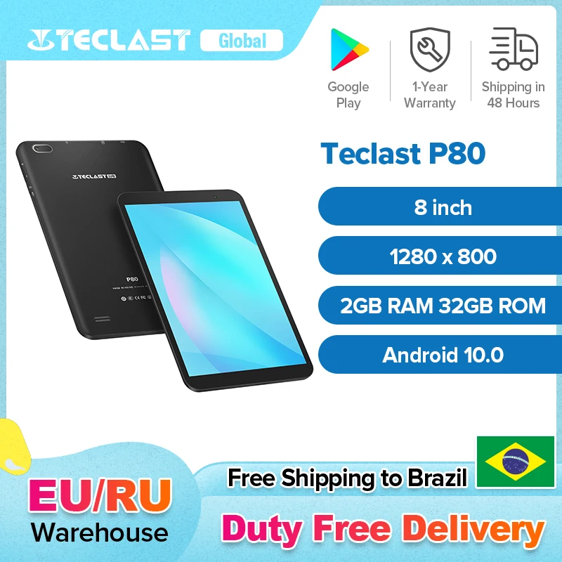 Teclast P80 8'' IPS 1280x800 Tablet Android 10. 0 OS Allwinner A133 CPU ...