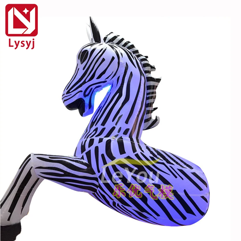 Airtight Inflatable Zebra with Strap Back PVC Material Air Blowner ...