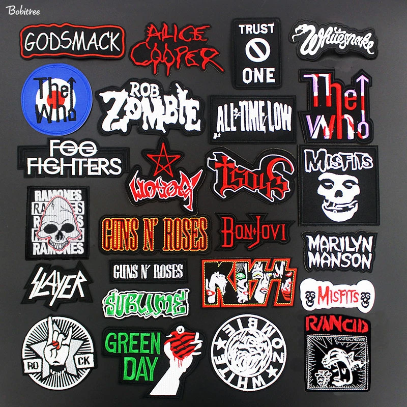 Diy Rock Bands Patches For Clothing Iron On Badge Embroidered Stickers ...