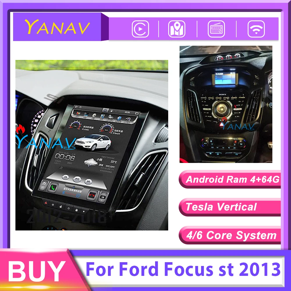 2-din-android-11-Car-radio-for-ford-Focus-st-2013-Auto-stereo-tesla ...