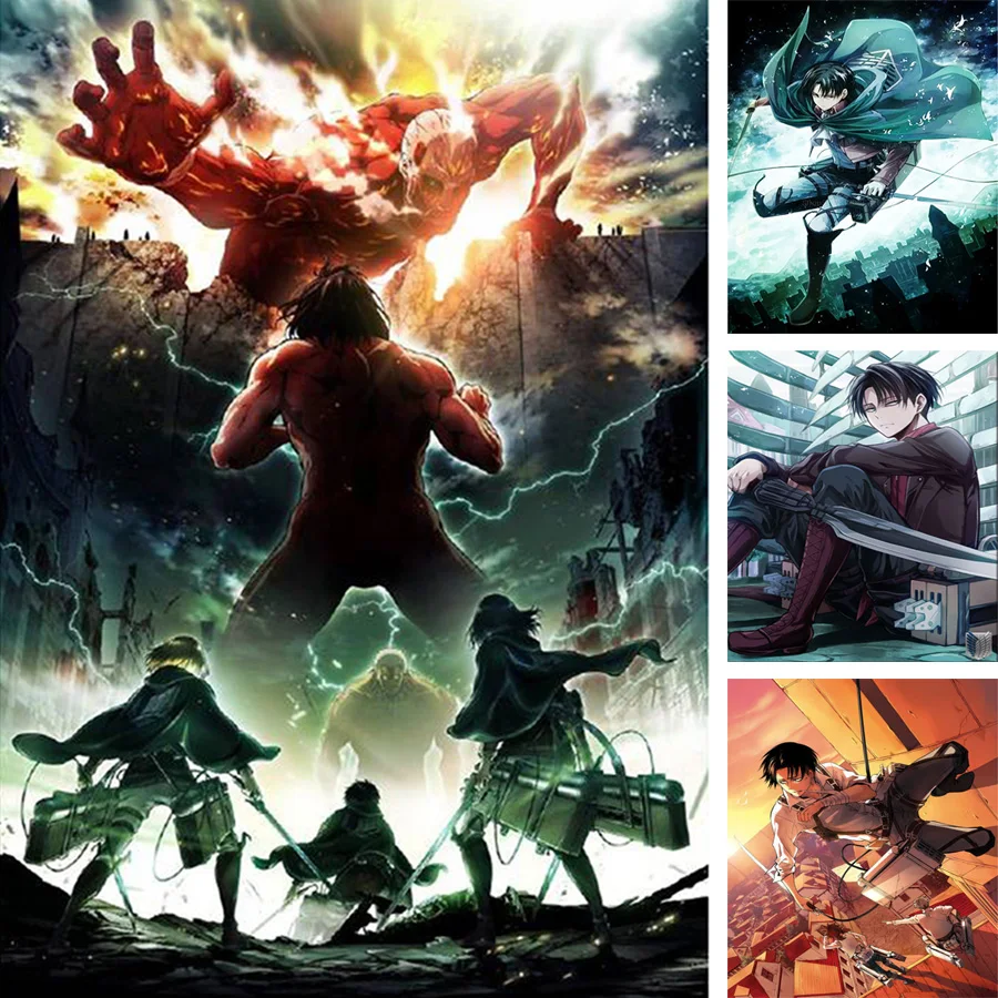 New 3d Diamond Embroidery Attack On Titan 5d Diamond Painting Full ...