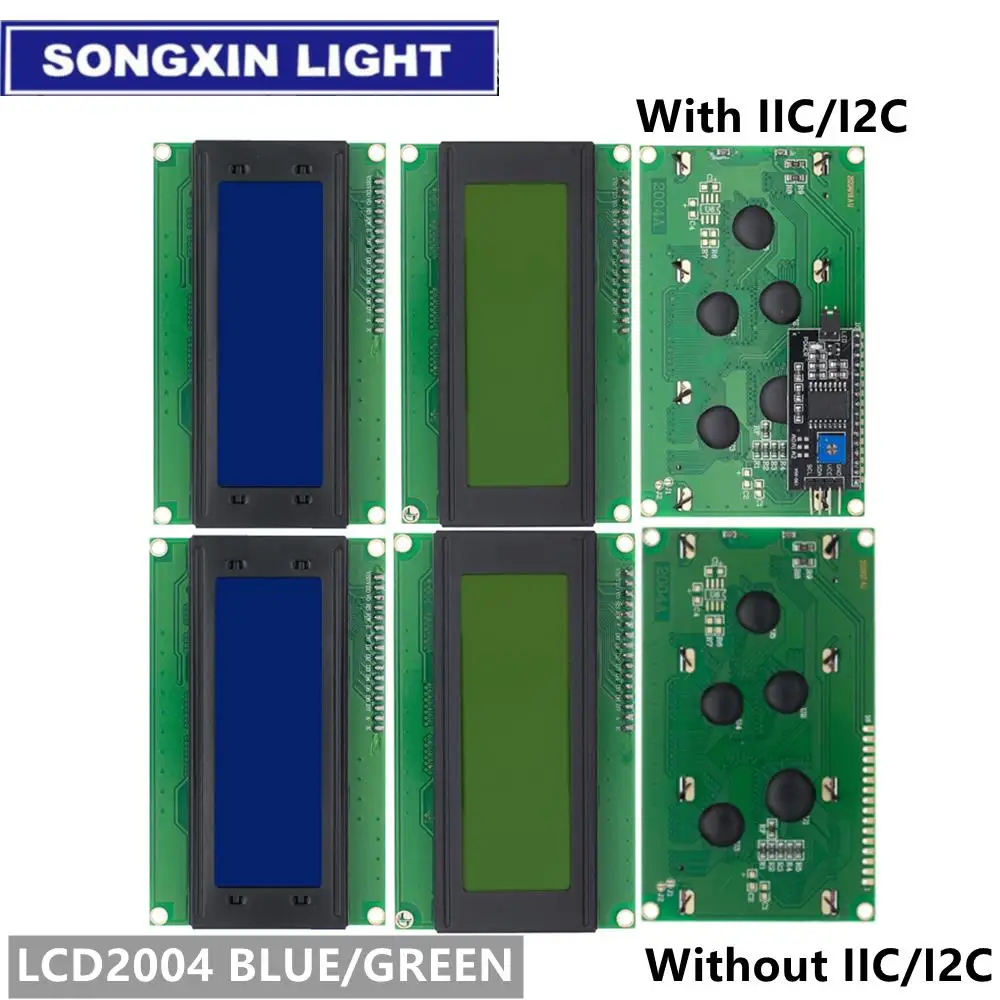 LCD2004-I2C-2004-20x4-2004A-Blue-Green-screen-HD44780-Character-LCD-w ...