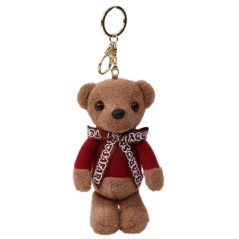 Fluffy-Bow-knot-Teddy-Key-Chain-For-Women-Plush-Pompon-Bears-Keychain ...