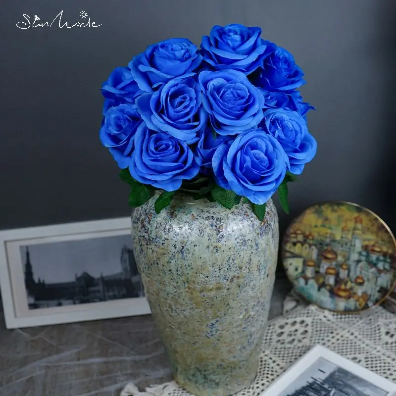 Blue And Black Roses Bouquet