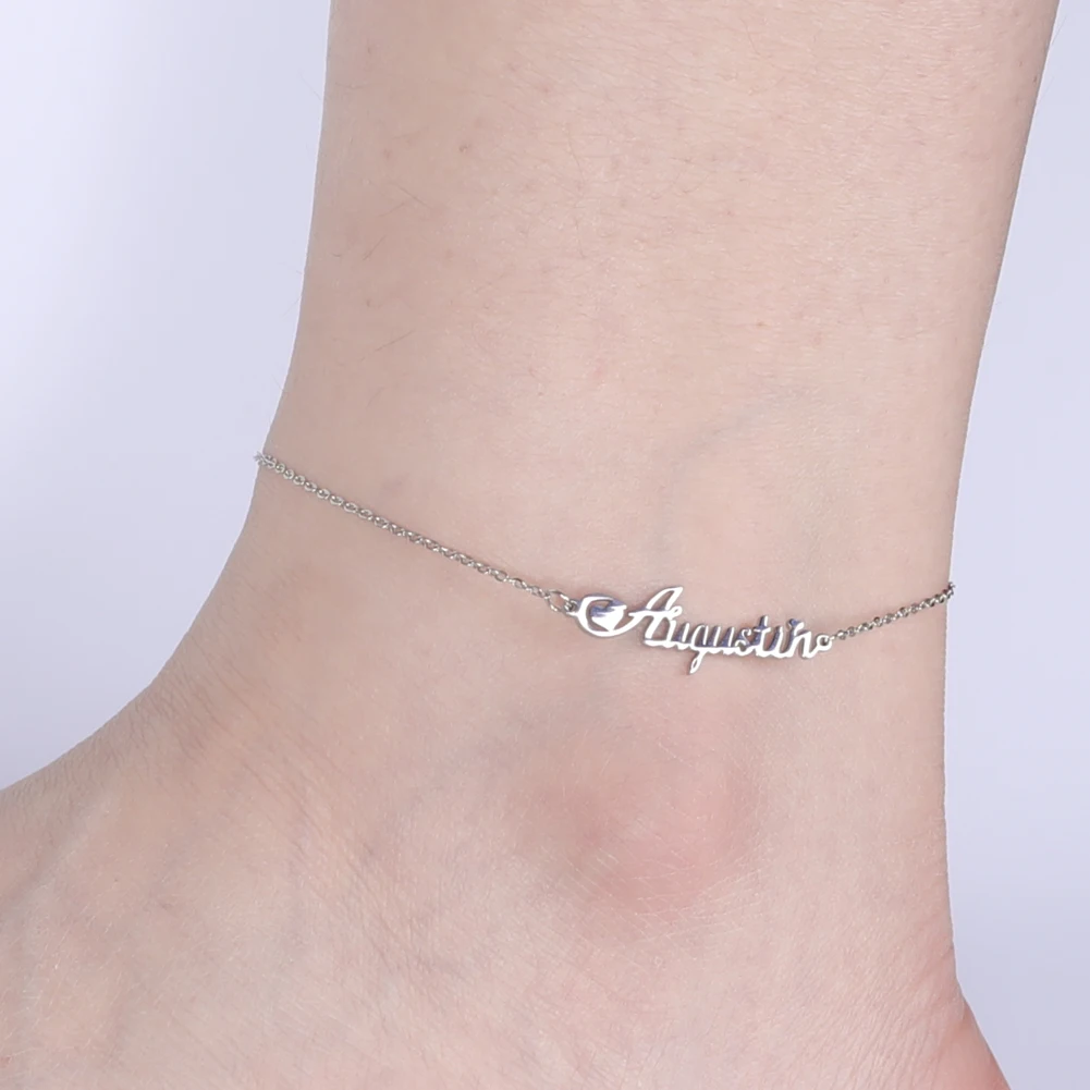 Cazador-Personalized-Custom-Name-Anklet-for-Women-Gold-Color-Stainless ...