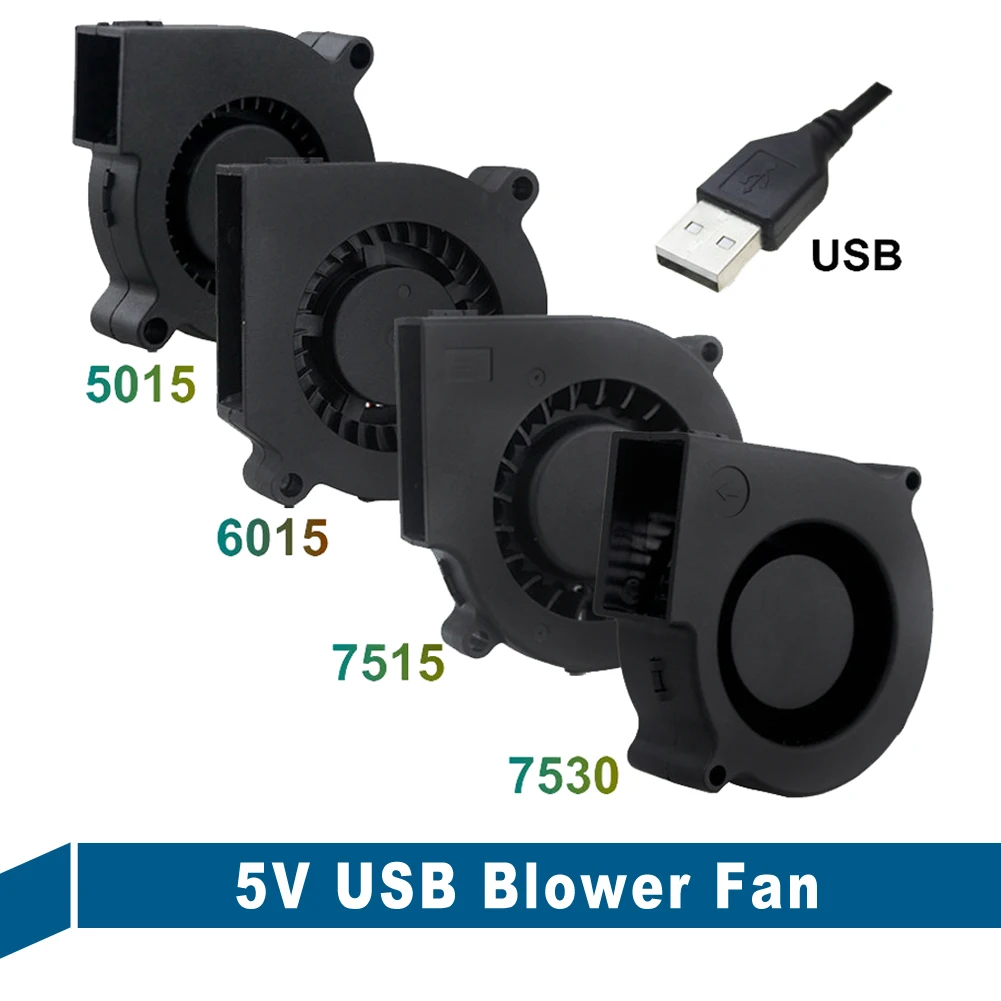 2Pieces Lot PC Computer Cooling Cooler DC Centrifugal Blower Fan USB 5V ...