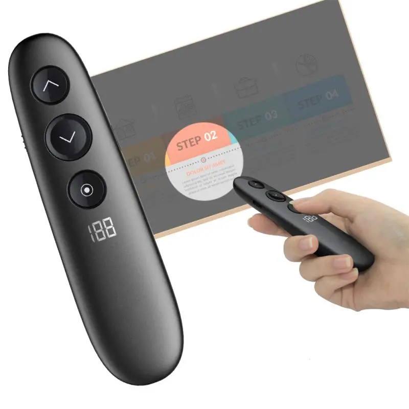 무선 발표자 하이라이트 Led Lcd Mac디지털 포인터 에어 마우스 기능 Usb 충전식 Ppt 프리젠 테이션 리모콘