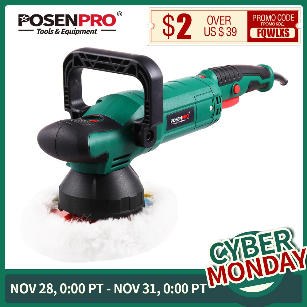 Posenpro 6'' Dual Action Polisher 150mm 900w Variable Speed Electric ...