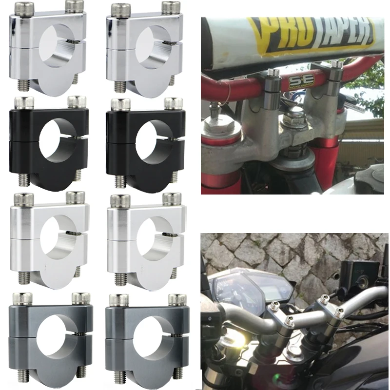 22mm 7/8" Handlebar Risers Mount Clamps Aluminum Fit For Suzuki DL250 ...