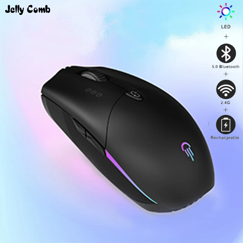 Jelly Comb Rgb Gaming Wireless Mouse Bluetooth Rechargeable 2.4g Usb ...