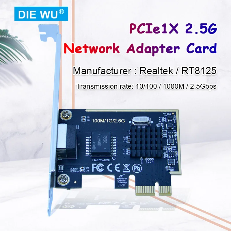 TXA073 Realtek/RTL8125 PCIe 2.5G lan Card/Game Ethernet lan Card/2500Mbps LAN adapter/ Ethernet ...