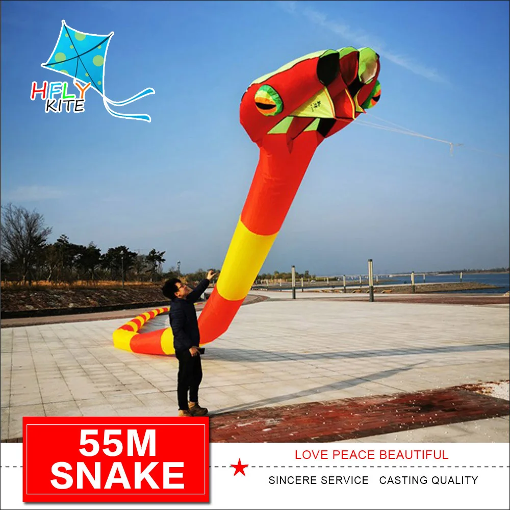 New-arrival-55M-3D-solid-soft-inflatable-snake-kite-for-audlts-large ...